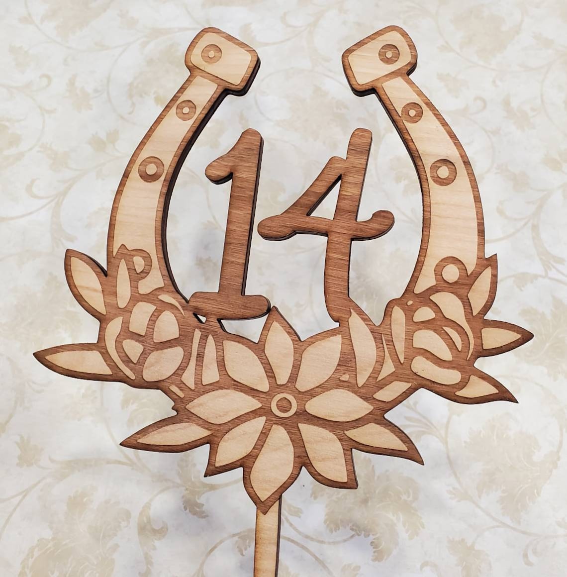 Horseshoe Cake Topper With Age Wedding Cake Topper With Date - Etsy