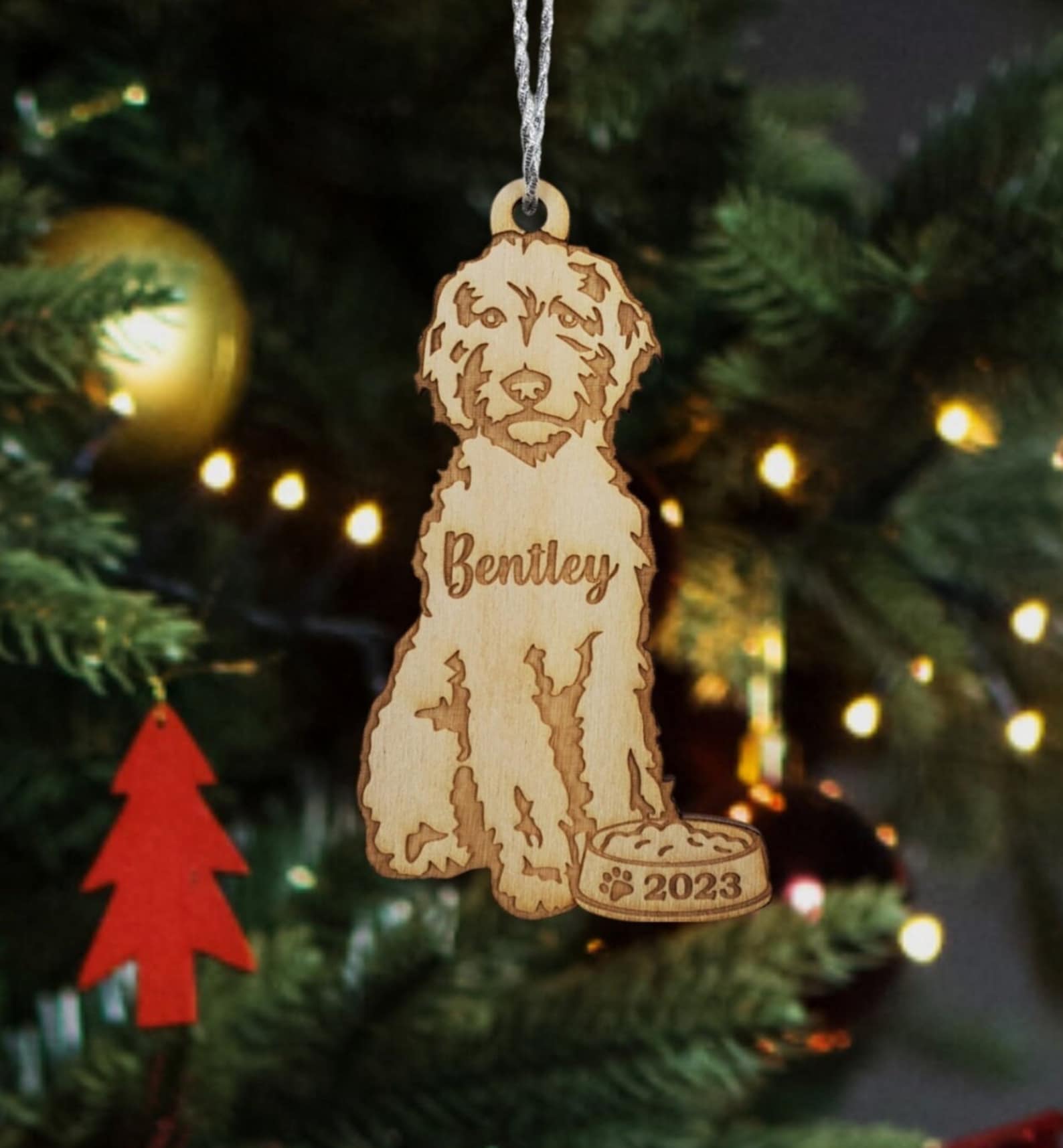Wooden Golden Doodle Christmas Ornament Labradoodle Christmas Ornament ...
