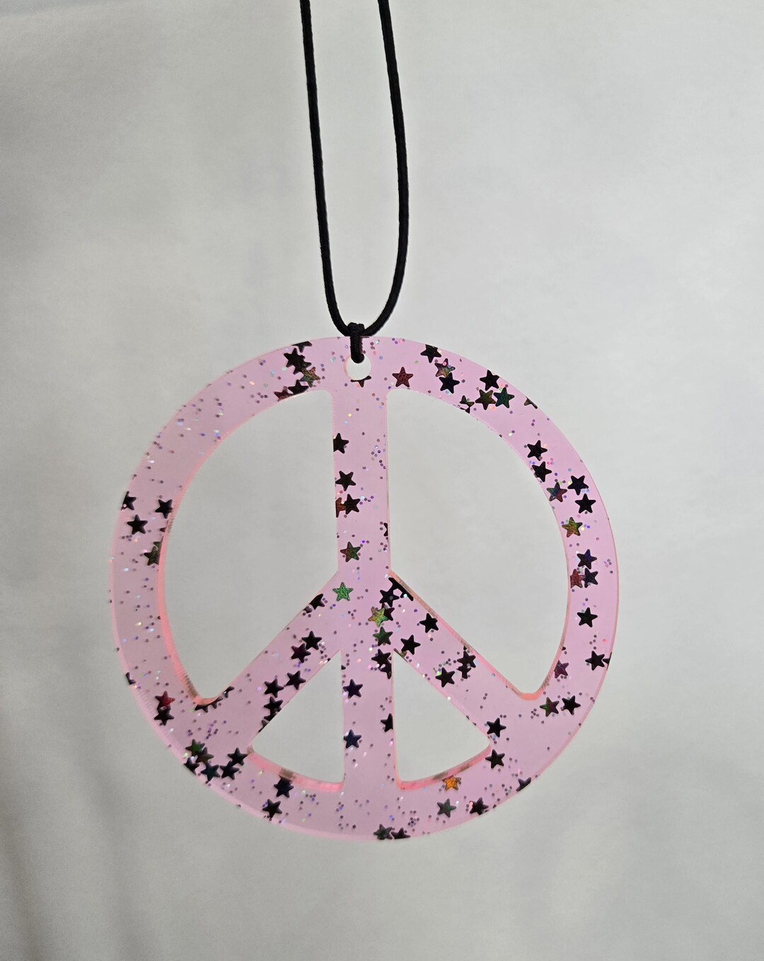Iridescent Peace Charm, Star Peace Sign Rear View Mirror, Peace Car ...