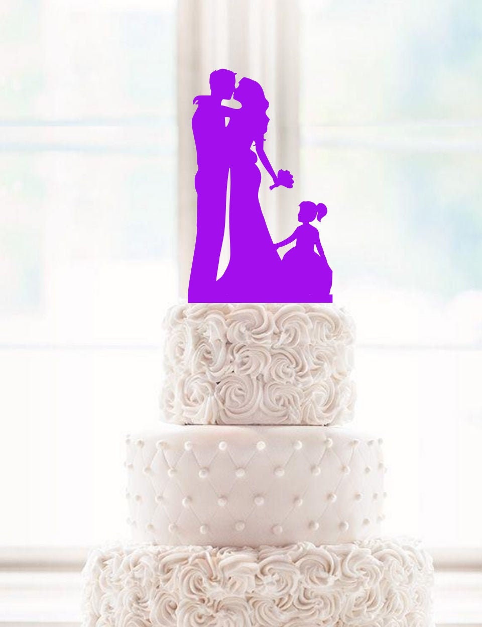 Blended Family Wedding Cake Topper, Thick Bride Topper, Plus Sized ...