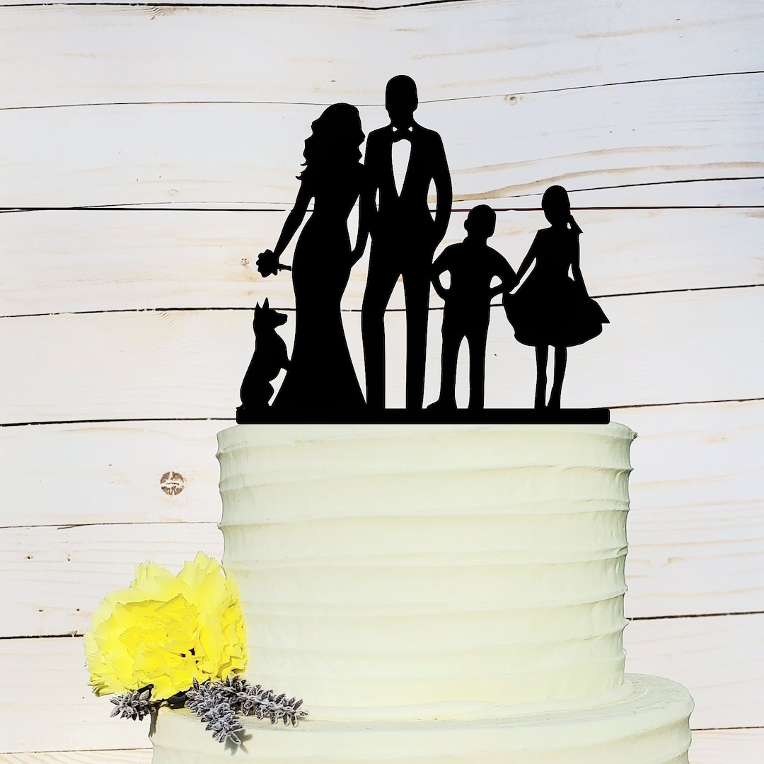 Family Cake Topper, Family Wedding, Wedding Cake Topper, Silhouette ...