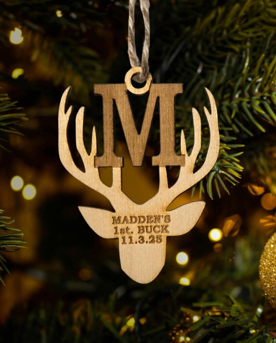 10 Point Buck Custom Antler Ornament Initial Ornament Deer Ornament ...