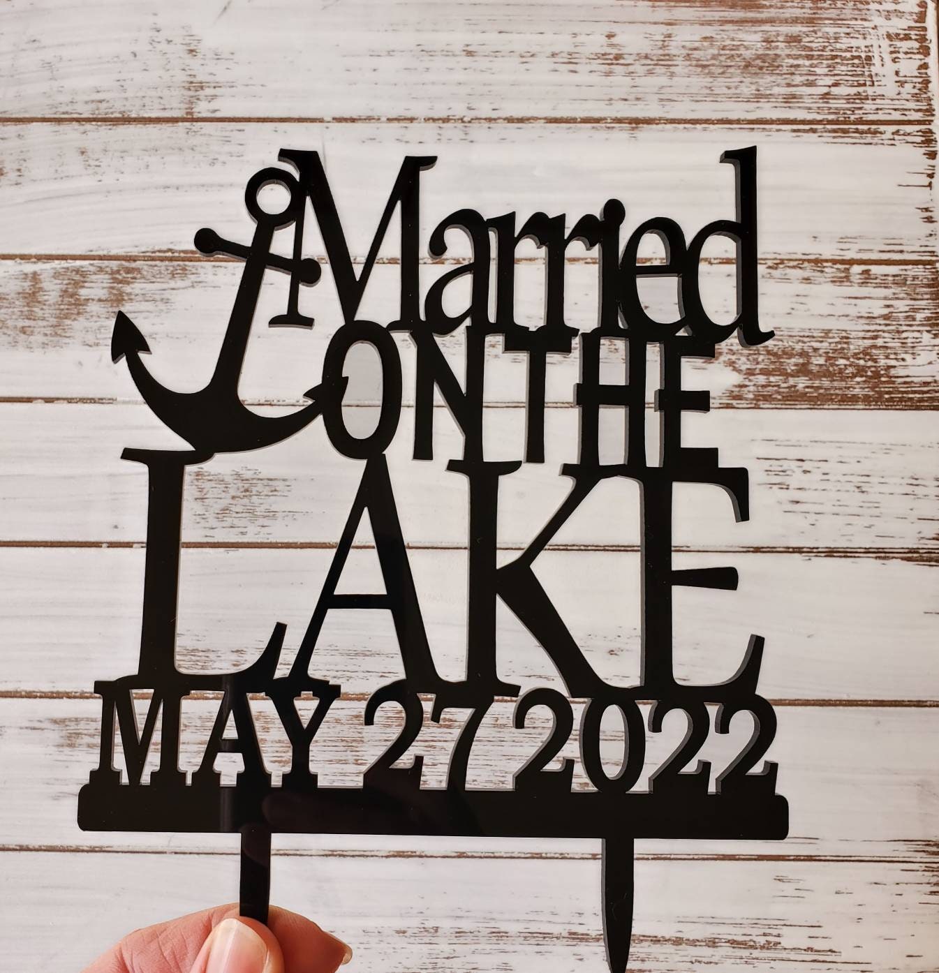 Married on the Lake Wedding Cake Topper Anchor Married by the Sea Cake ...