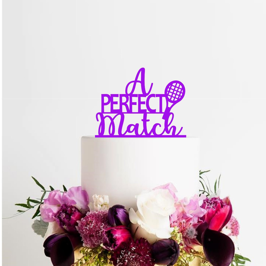 A PERFECT Match Wedding Cake Topper With Tennis Racket Match Cake ...