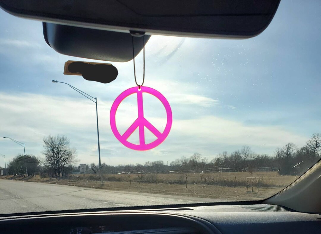 Peace Charm, Peace Sign Rear View Mirror, Peace Car, Car Accessory ...