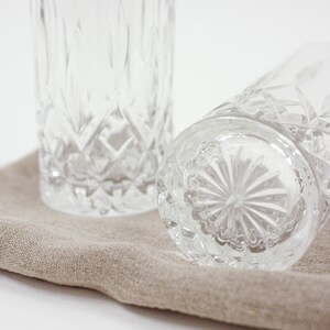 Hatched Cut Crystal Collins Glass Set - Etsy