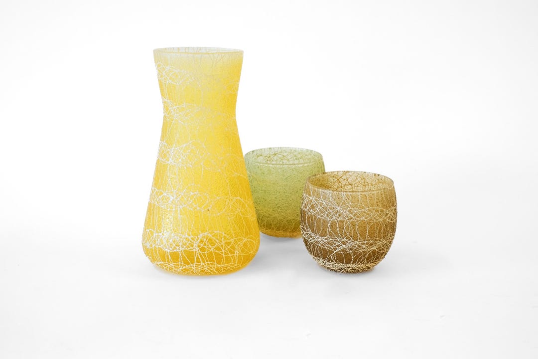 MCM Spaghetti String Pitcher and Glass Set - Etsy