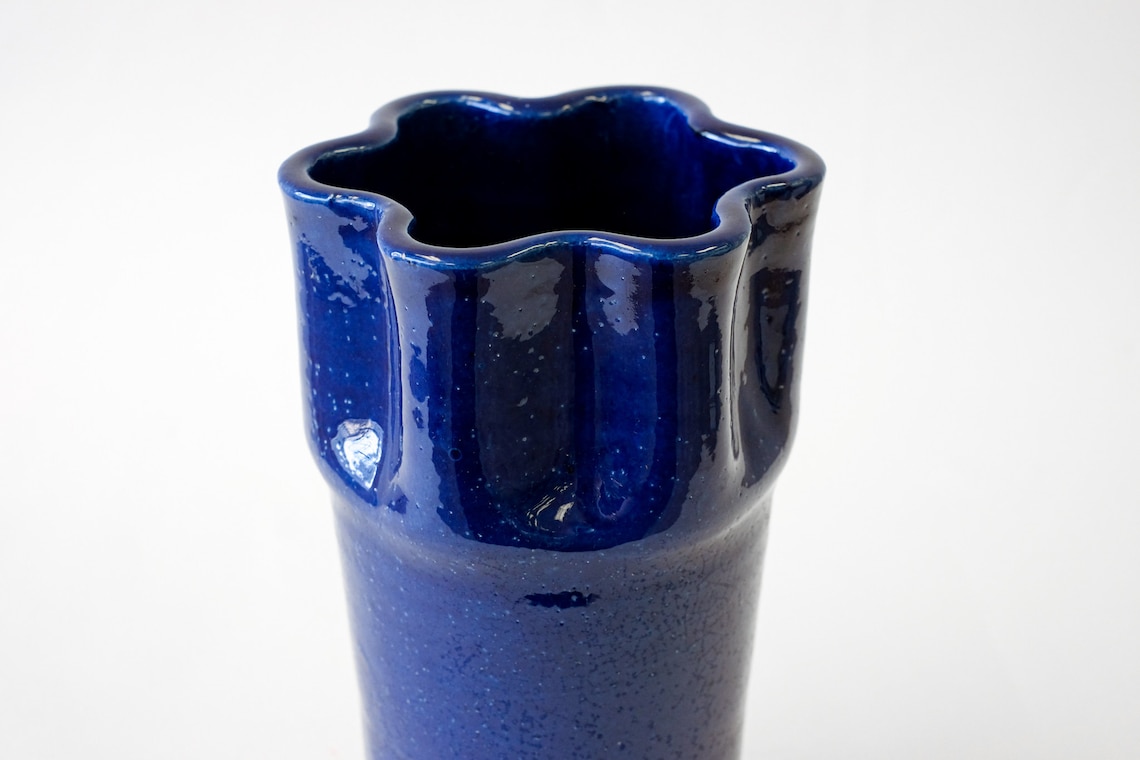 Blue Raku Speckled Ceramic Vase - Etsy