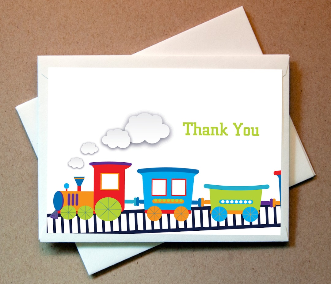 Quni Brand Choo Choo Train Thank You Cards (24 Cards and Envelopes) - Etsy