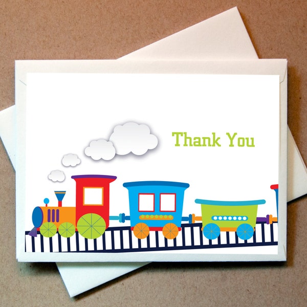 Train Thank You Card - Etsy