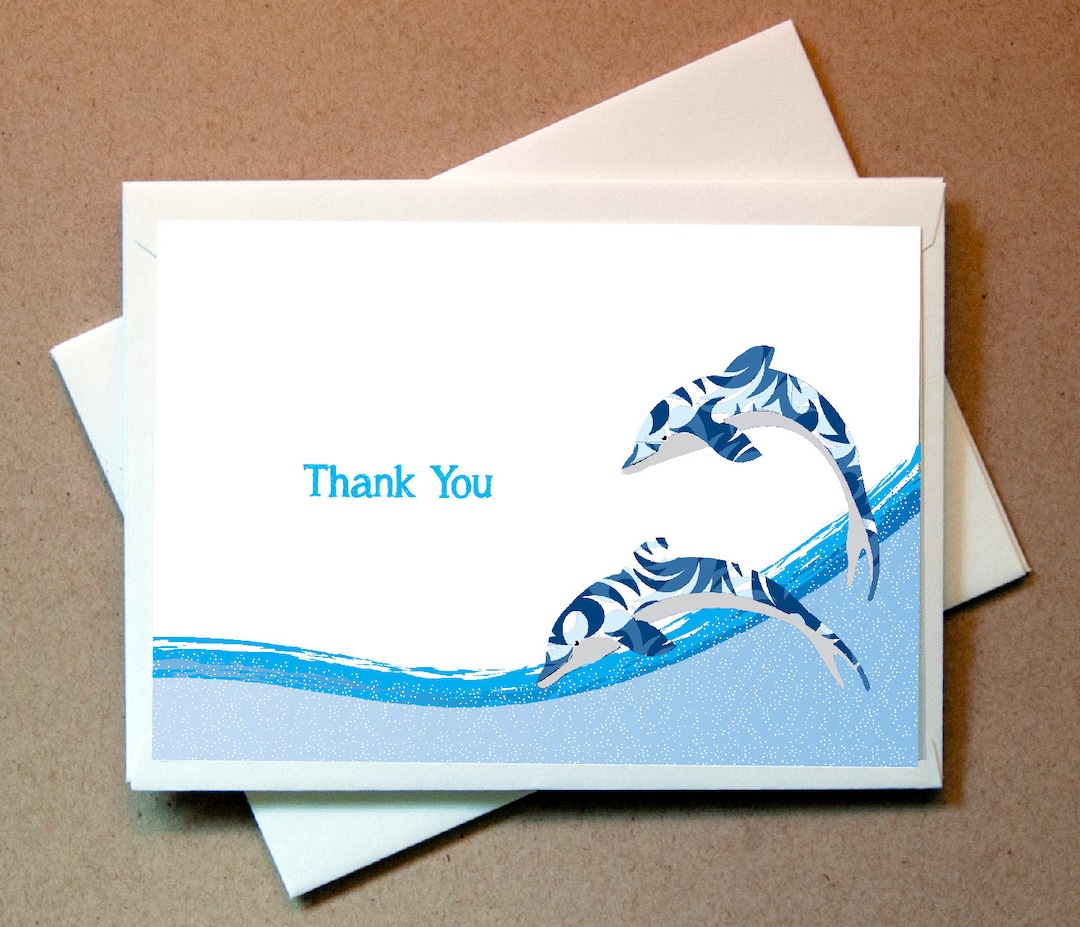Quni Brand Dolphin Thank You Cards (24 Cards and Envelopes) - Etsy