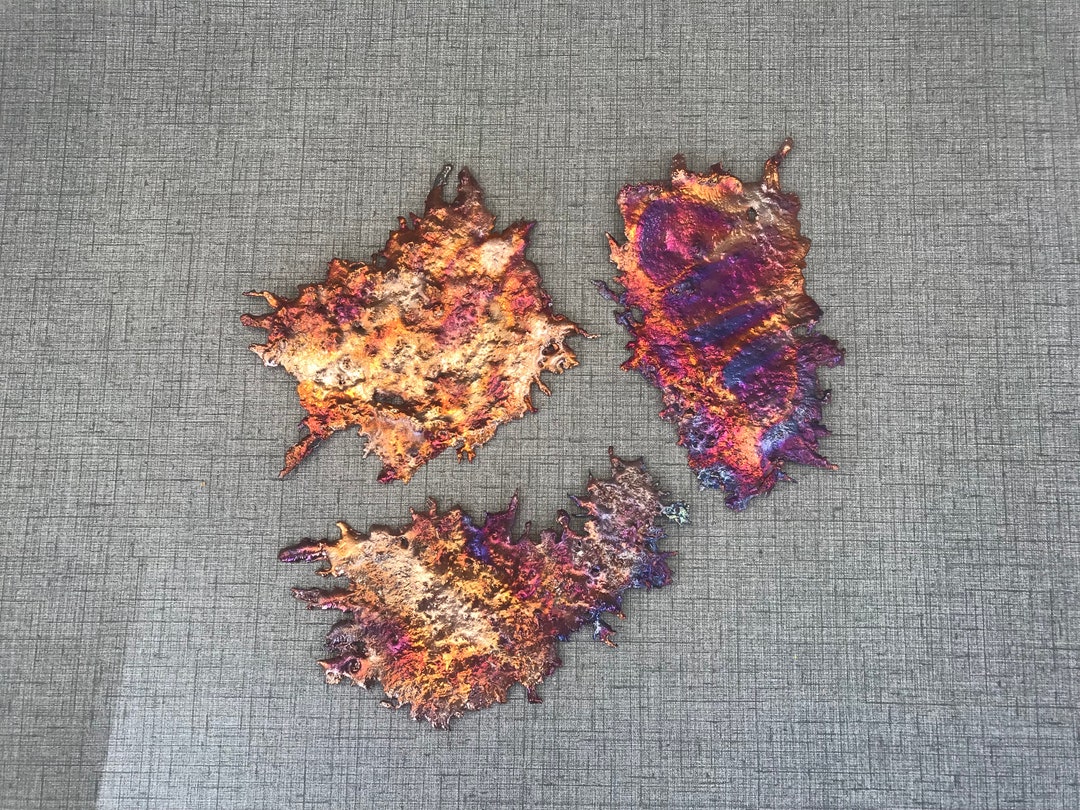 Rainbow Copper Splash Freeforms - Etsy