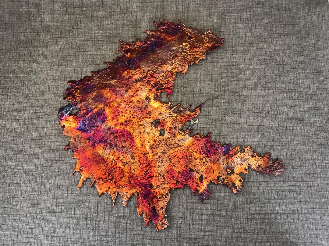 Modern Rainbow Splash Copper Art - Etsy