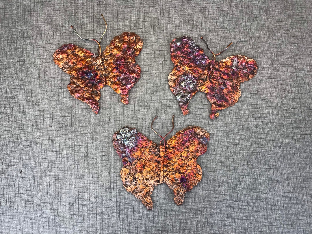 Handcrafted Rainbow Copper Butterfly Art - Etsy