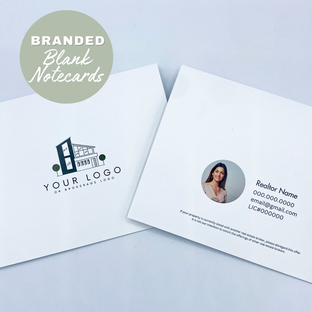 36 Branded Blank Notecards Branded for Realtors / Doorknocking / SOI ...