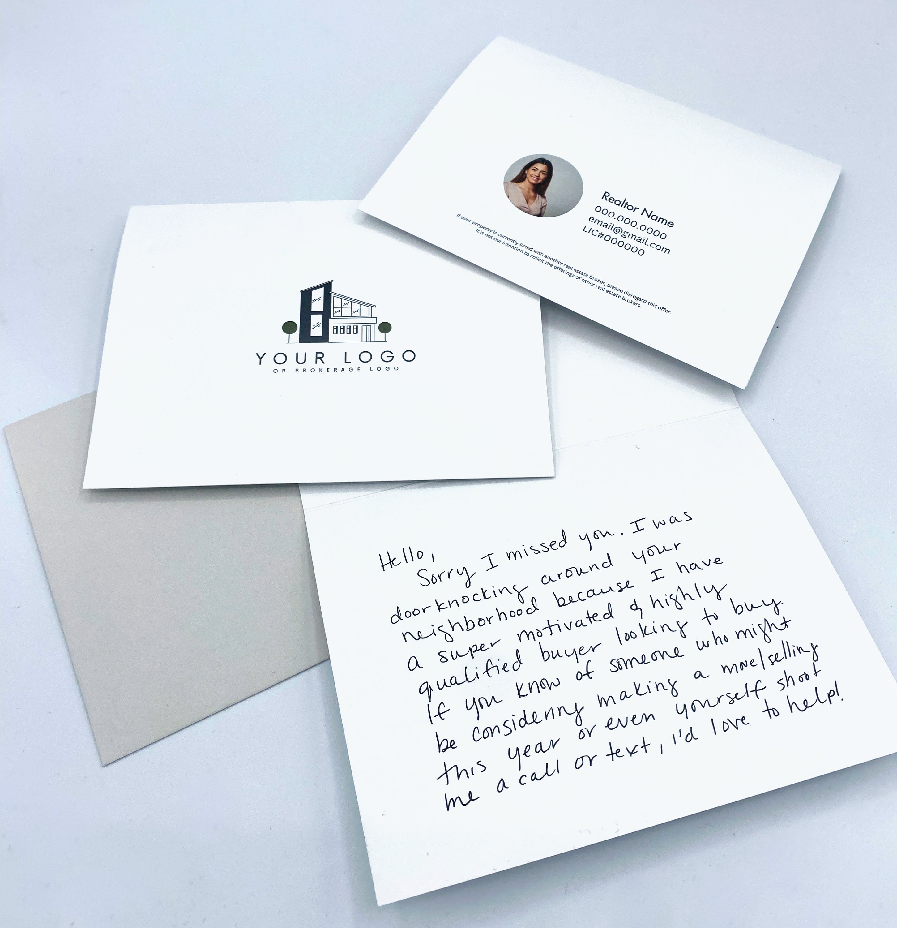 Custom Handwritten Notecards Branded for Realtors / Doorknocking / SOI ...