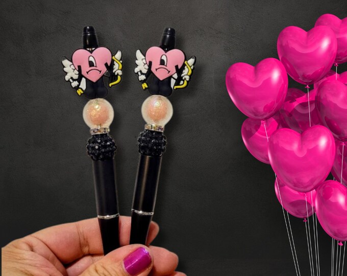 Bad Bunny Pink Heart Pen - Etsy