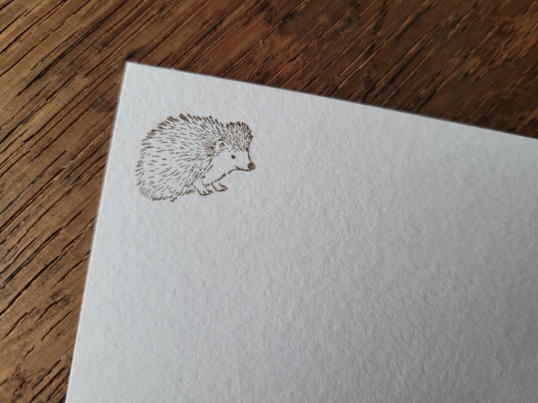 Hedgehog Note Card, Hedgehog Stationery, Note Card Set, Stamped ...