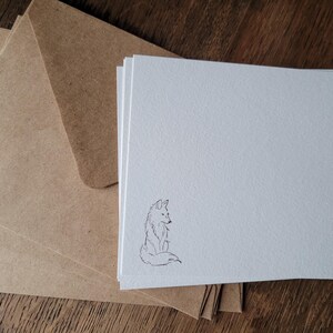 Fox Note Card, Fox Stationery, Note Card Set, Fox Stamp, Stamped ...
