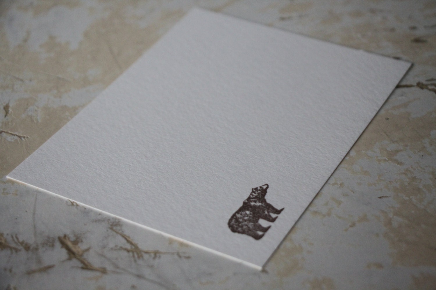 Bear Note Card, Bear Stationery, Note Card Set, Bear Stamp, Stamped ...