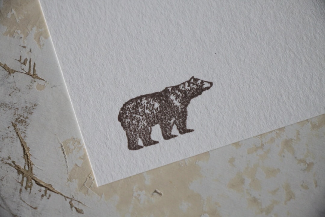 Bear Note Card, Bear Stationery, Note Card Set, Bear Stamp, Stamped ...