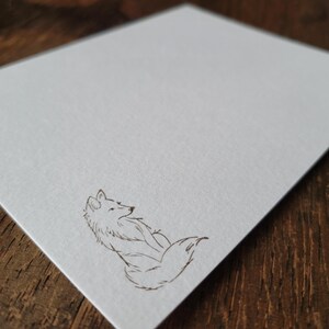 Fox Note Card, Fox Stationery, Note Card Set, Fox Stamp, Stamped ...