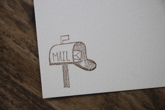 Mail Box Card Note Cards Letter Writing Mail Stamp Writing | Etsy