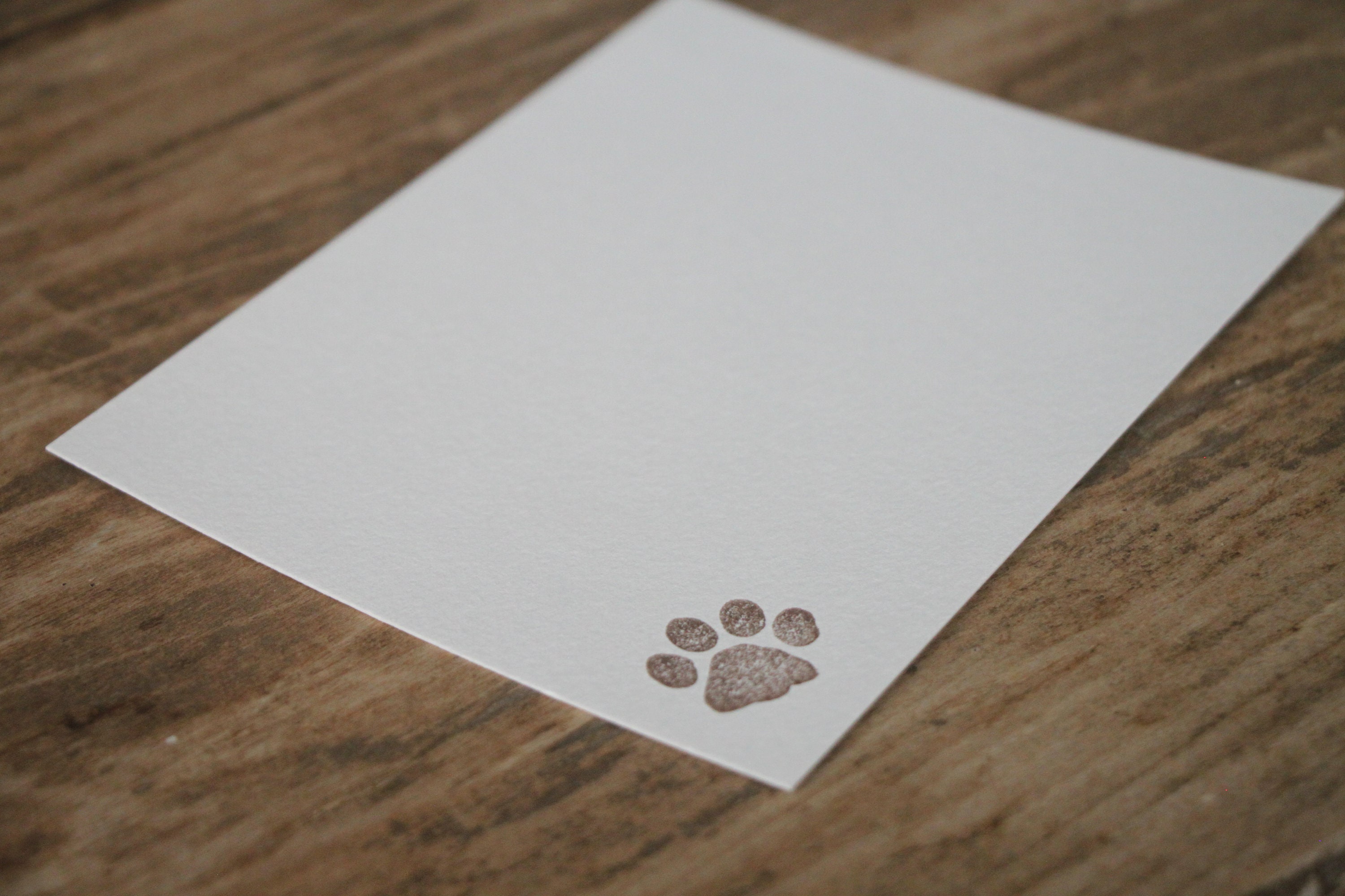 Paw Print Note Cards Paw Print Stationery Note Card Set - Etsy