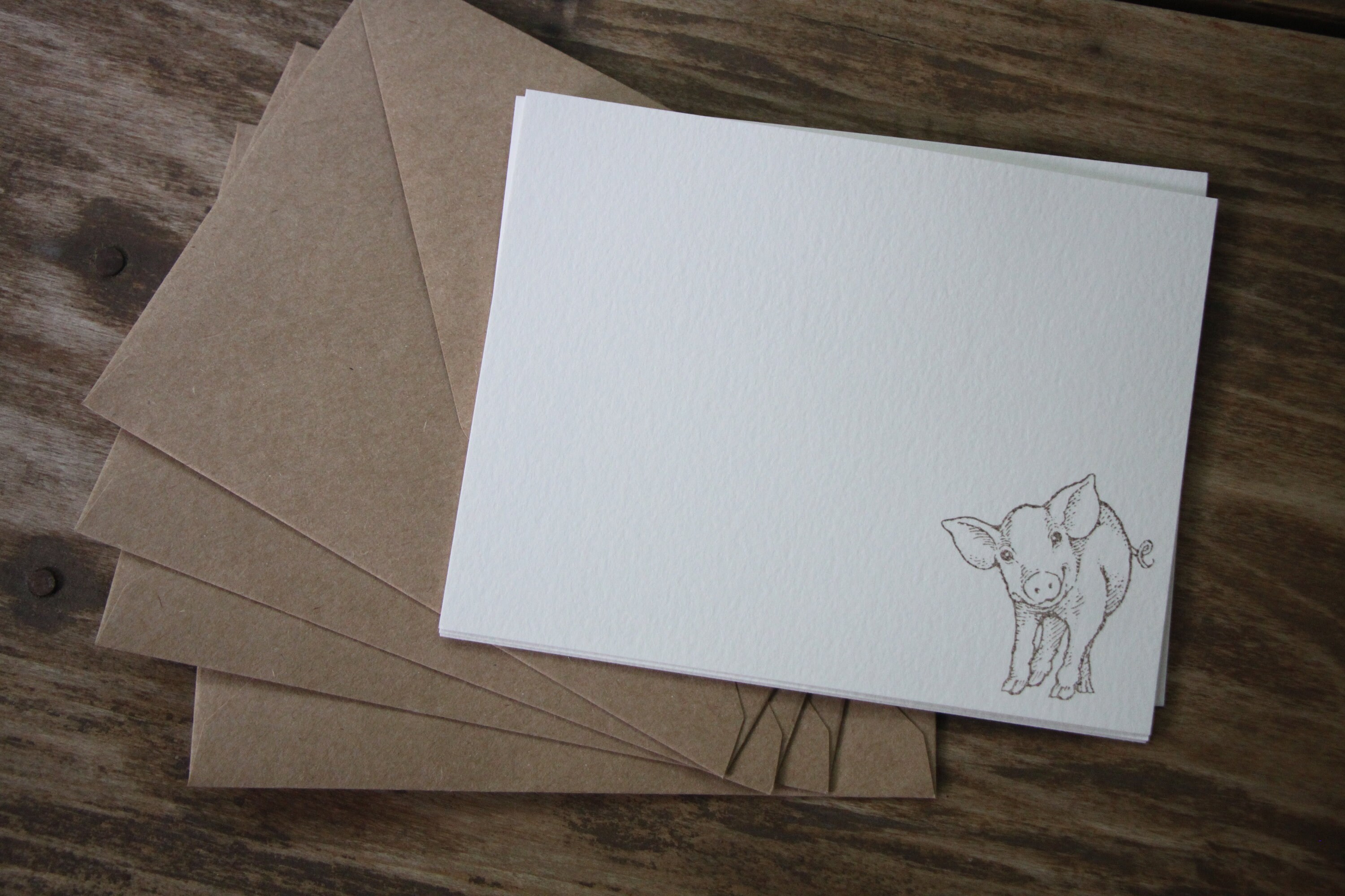 Pig Stationery, Pig Note Cards, Pig Stamp, Pig Stationery, Pig Paper ...