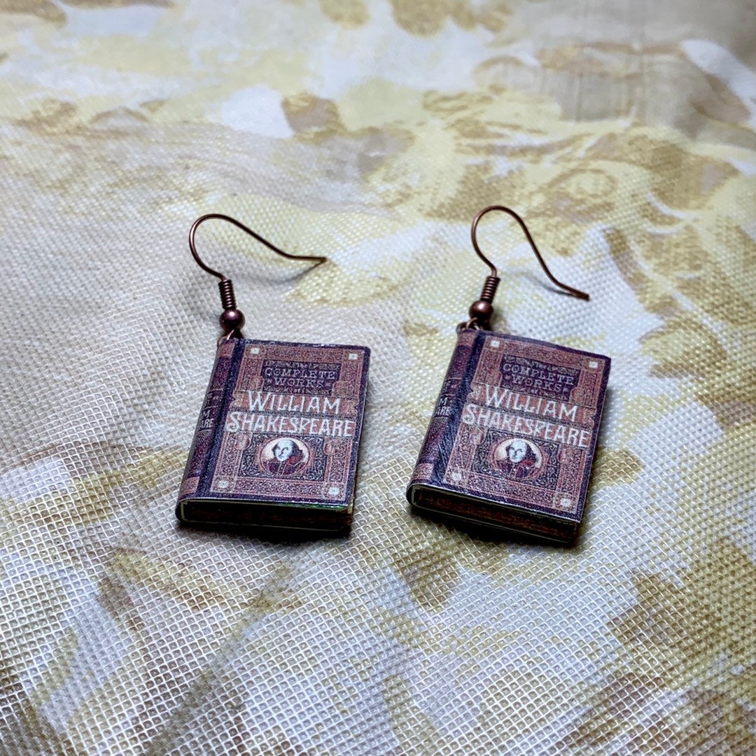 Book Earrings, Shakespeare Earrings, Comple Works of William ...