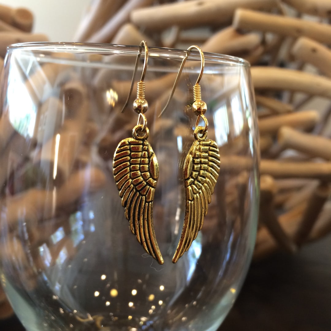 Angel Wing Earrings, Angelic Earrings, Silver Angel Wings - Etsy