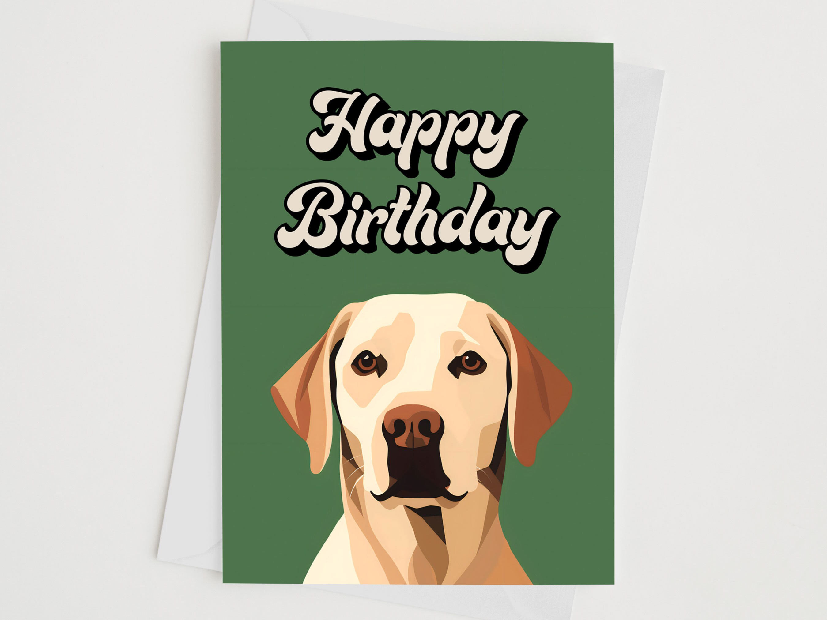 Labrador Birthday Card Mid Century Style Print Birthdays Dog Lover ...