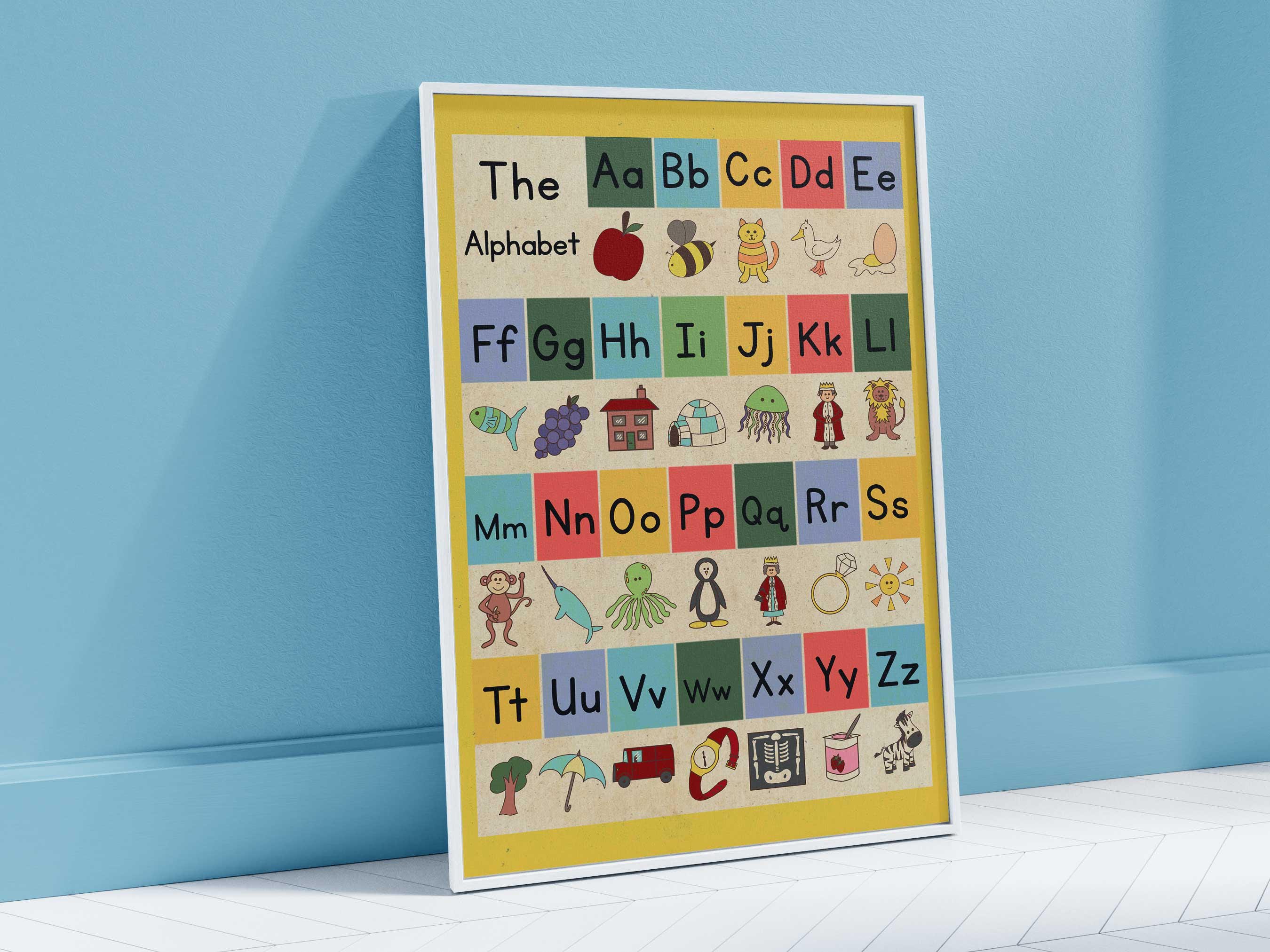 Retro Style Alphabet Chart - Colourful Chart - Alphabet - Childrens ...