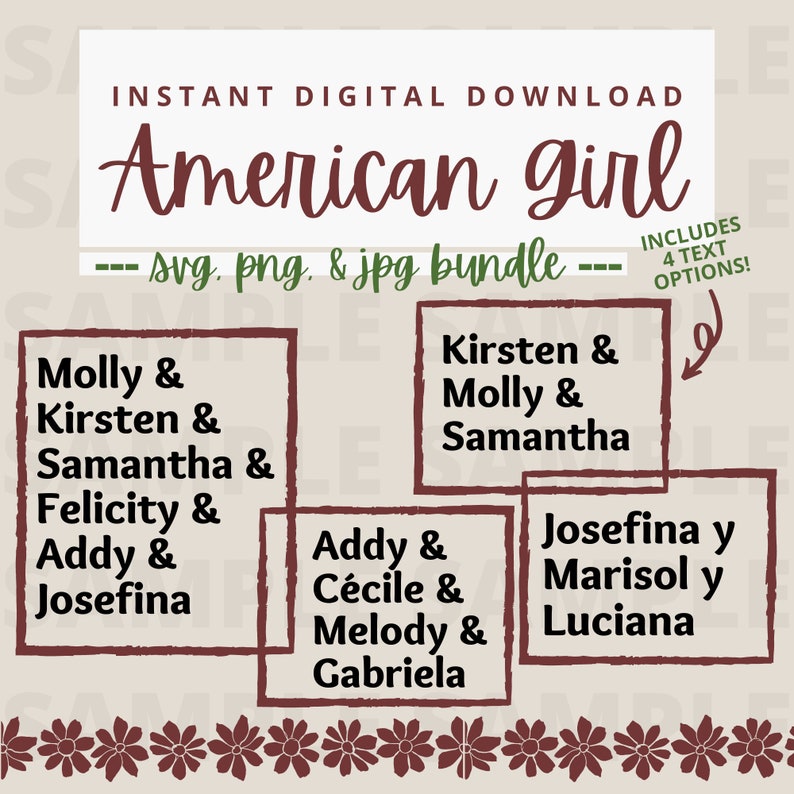 American Girl Logo Bundle Svg Png Jpg File Instant Download - Etsy