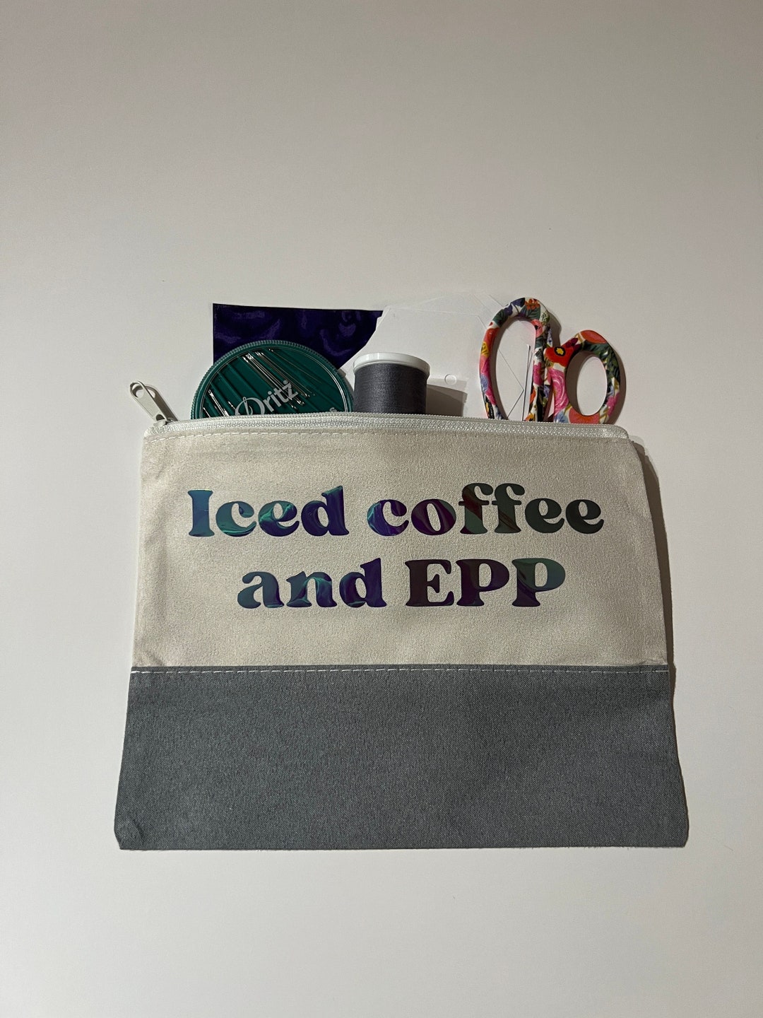 Iced Coffee and EPP Bag English Paper Piecing Storage Zip - Etsy