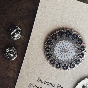 Enamel Lapel Pin, Enamel Pin Badge, Sacred Geometry Hatpin, Mandala Pin ...