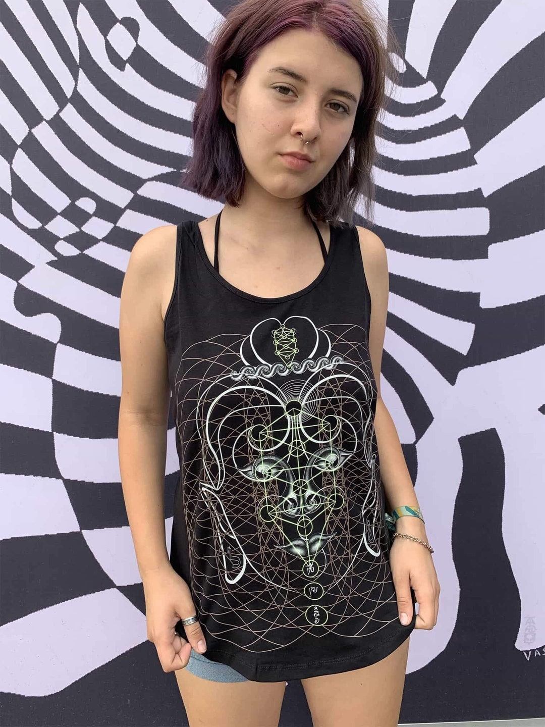 Psychedelic Top for Women Silk Screen Printed - BUDDHA VIBES ...