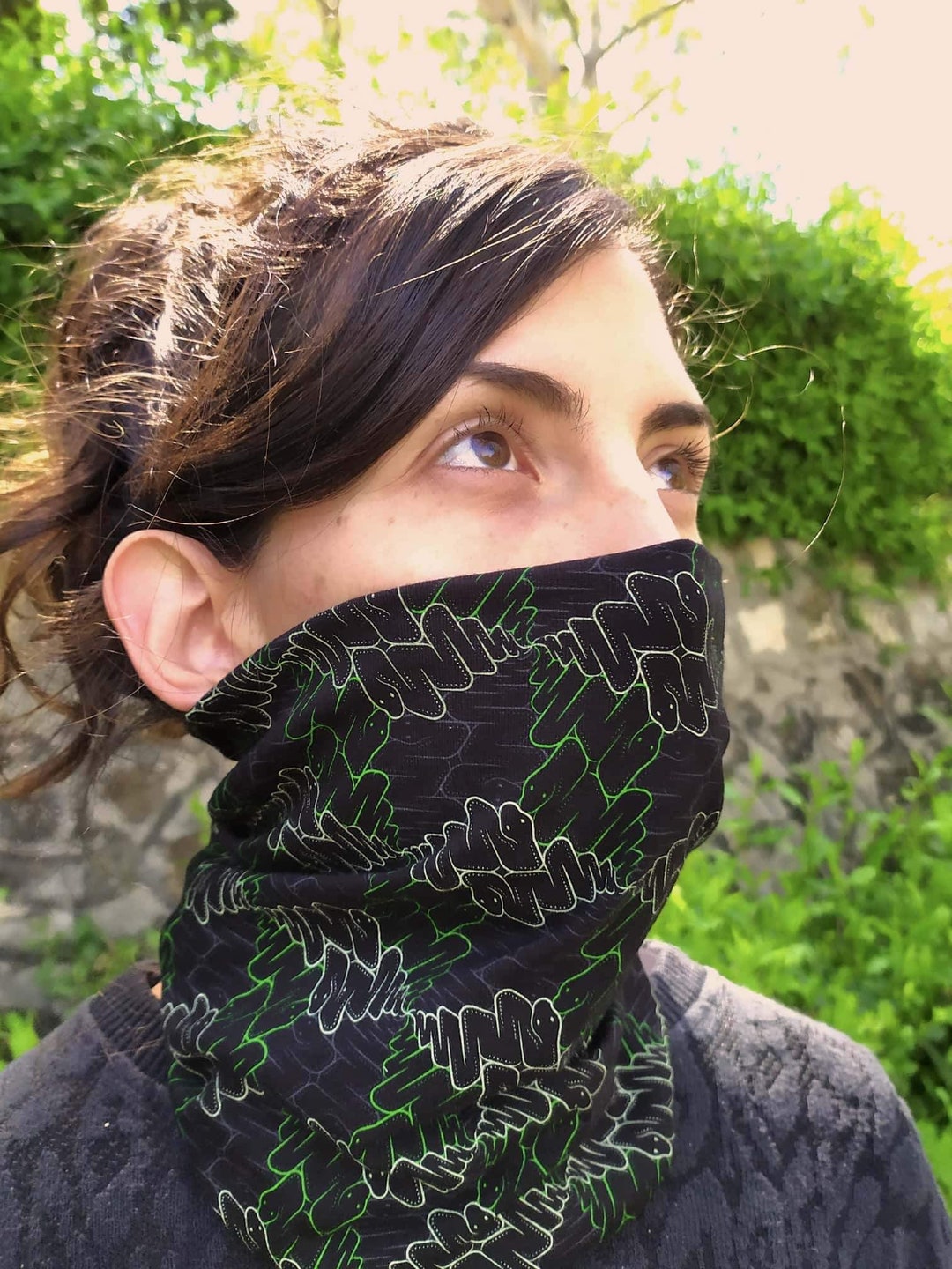 Cotton Face Mask - SNAXAGON TRIO BLACK - Full Face Mask, Washable Face ...