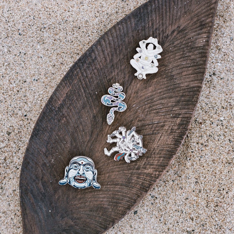 Chillum Yoga White Hat Pins Sacred Geometry Pin Glow in the - Etsy