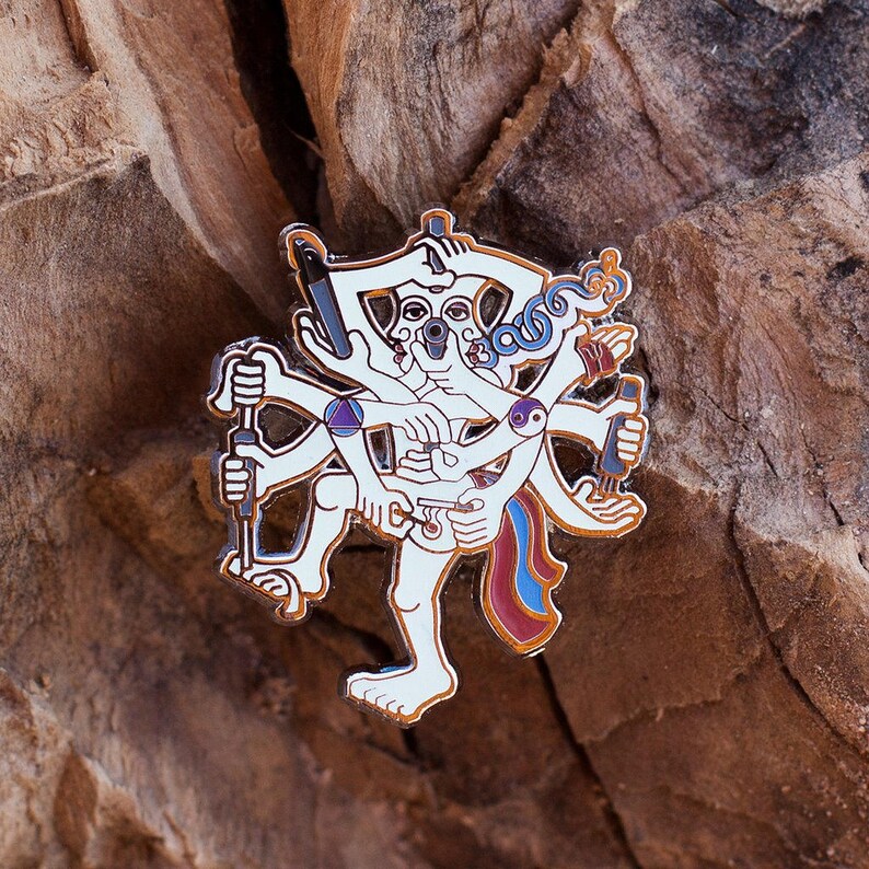 Chillum yoga white Hat Pins Sacred Geometry Pin Glow in the | Etsy