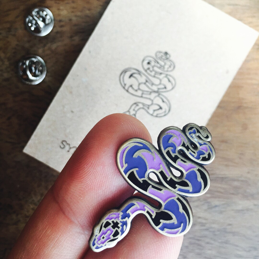 Enamel Snake Lapel Pin: Hat Pin Badge - Etsy