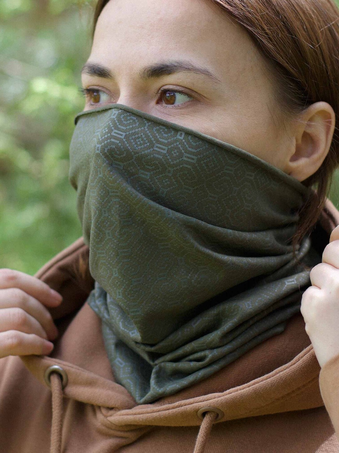 Cotton Face Mask SHIPIBO-CONIBO GLOW Olive Full Face Mask - Etsy