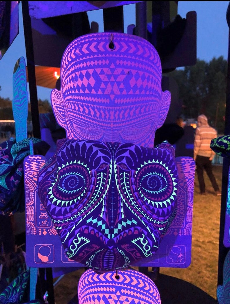 Burning Man Mask TA MOKO OLIVE Neck Warmer Snood Tube - Etsy