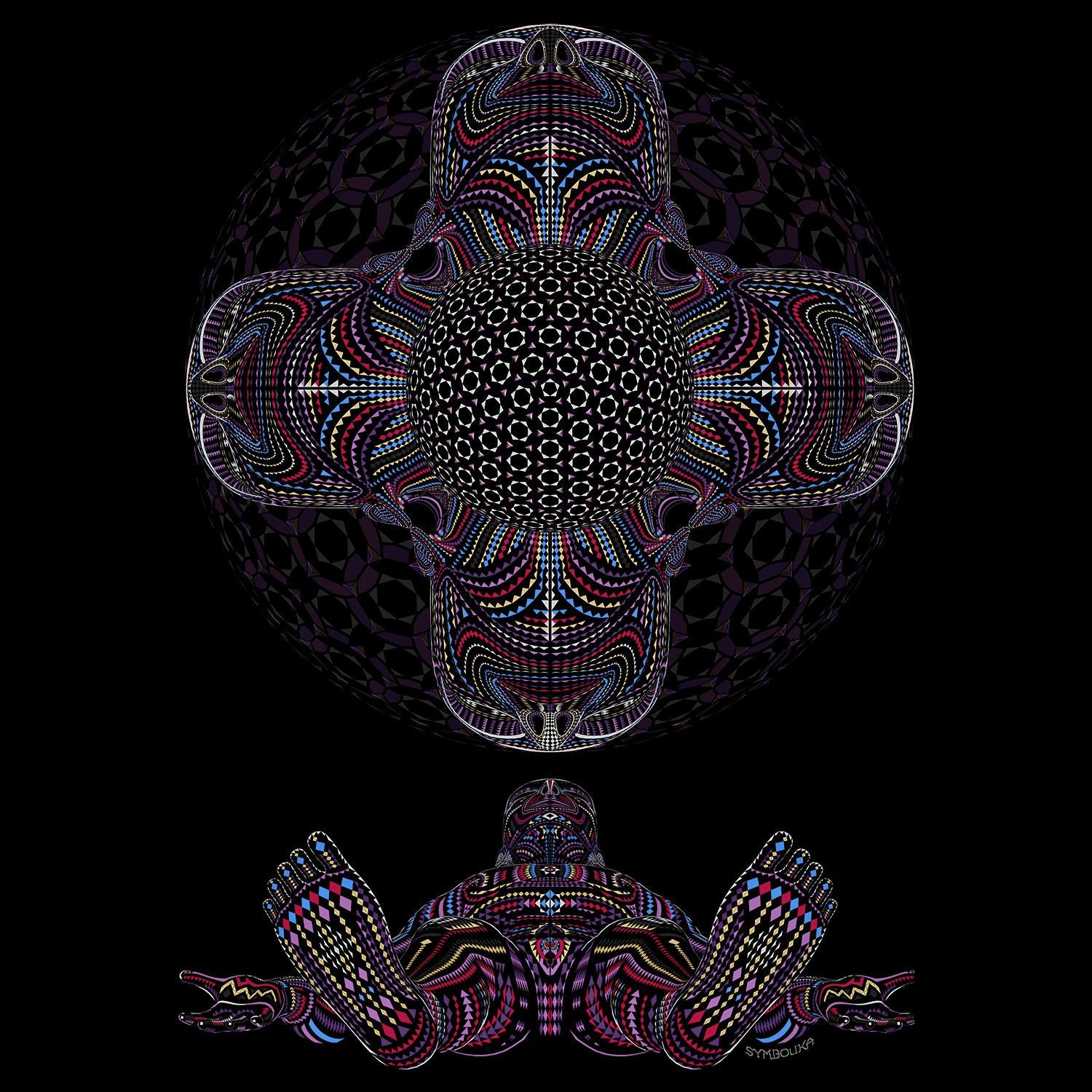 Psychedelic T-shirt for Men in Aubergine DMT Inspired UV - Etsy