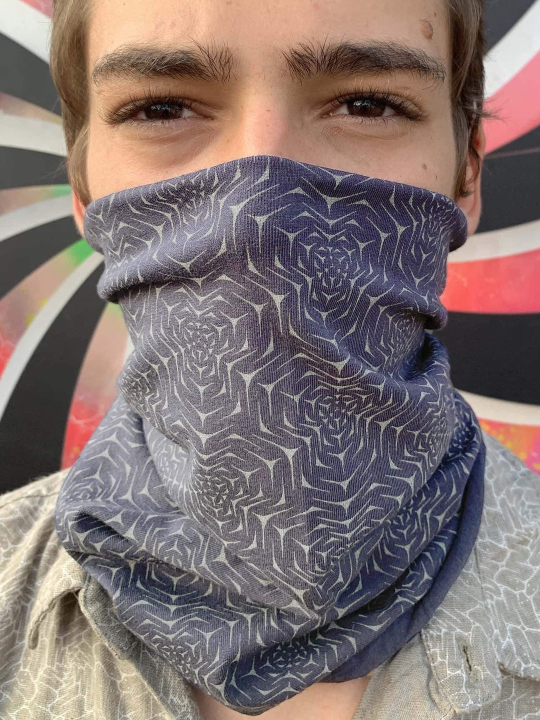 Burning Man Cotton Face Mask: Rave Neck Warmer Snood - Etsy