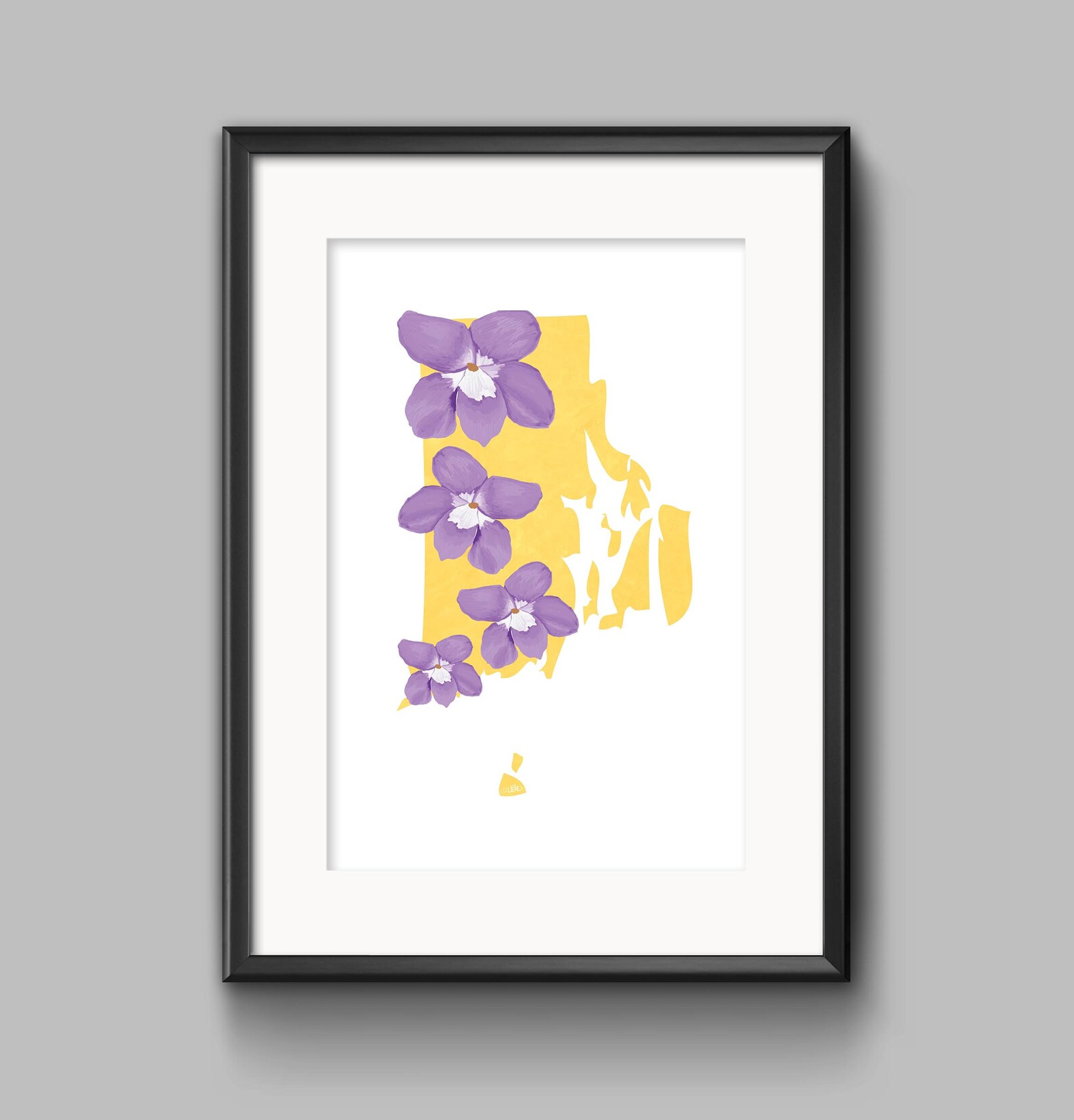 Rhode Island State Flower Violet Art Digital Download USA Geography and ...