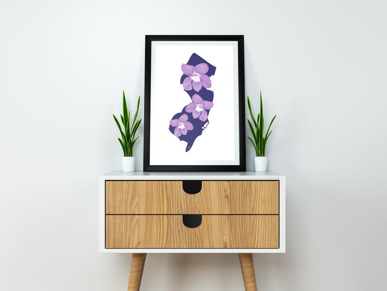 New Jersey State Flower Violet Art Digital Download USA Geography and ...