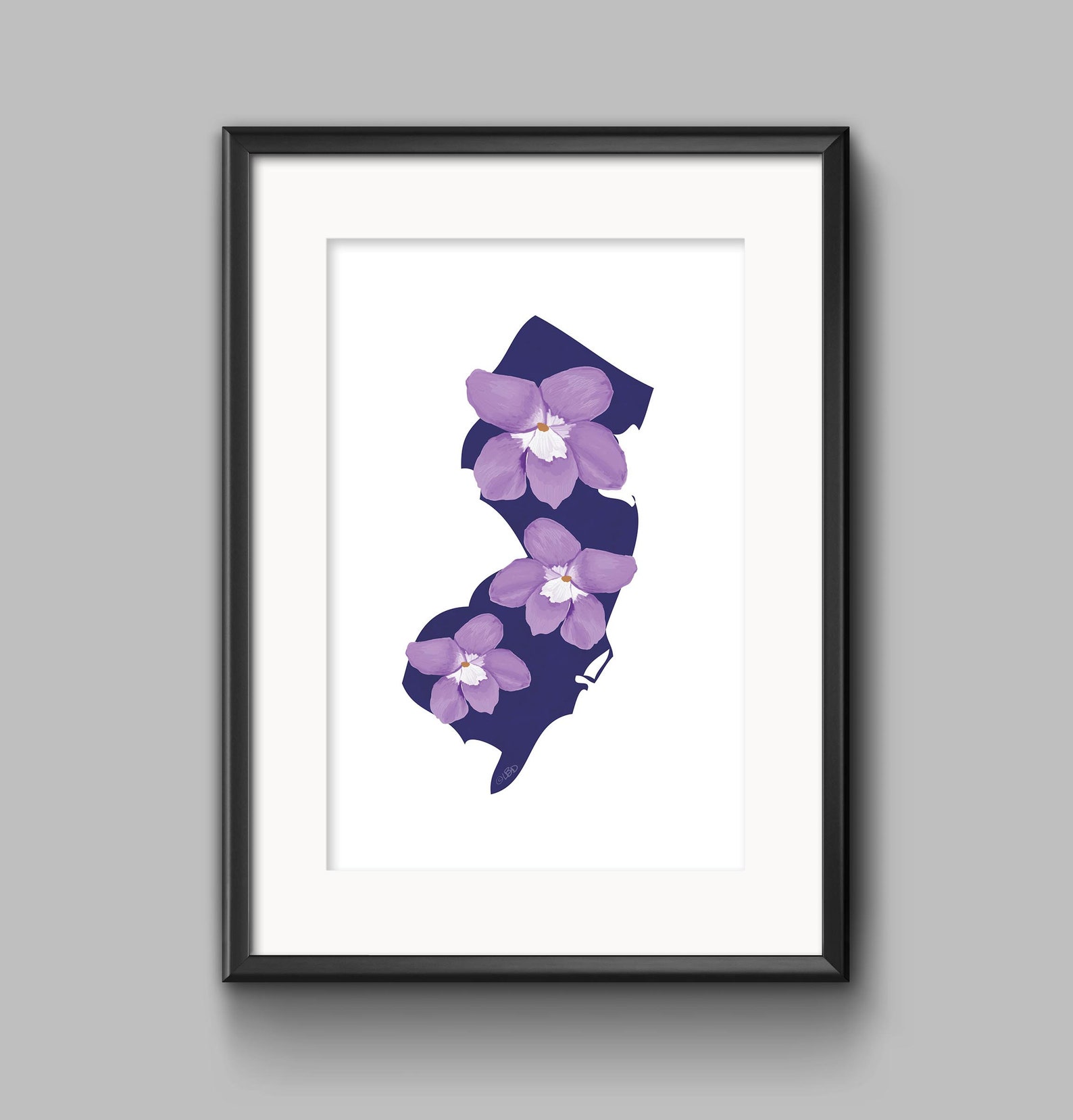 New Jersey State Flower Violet Art Digital Download USA Geography and ...
