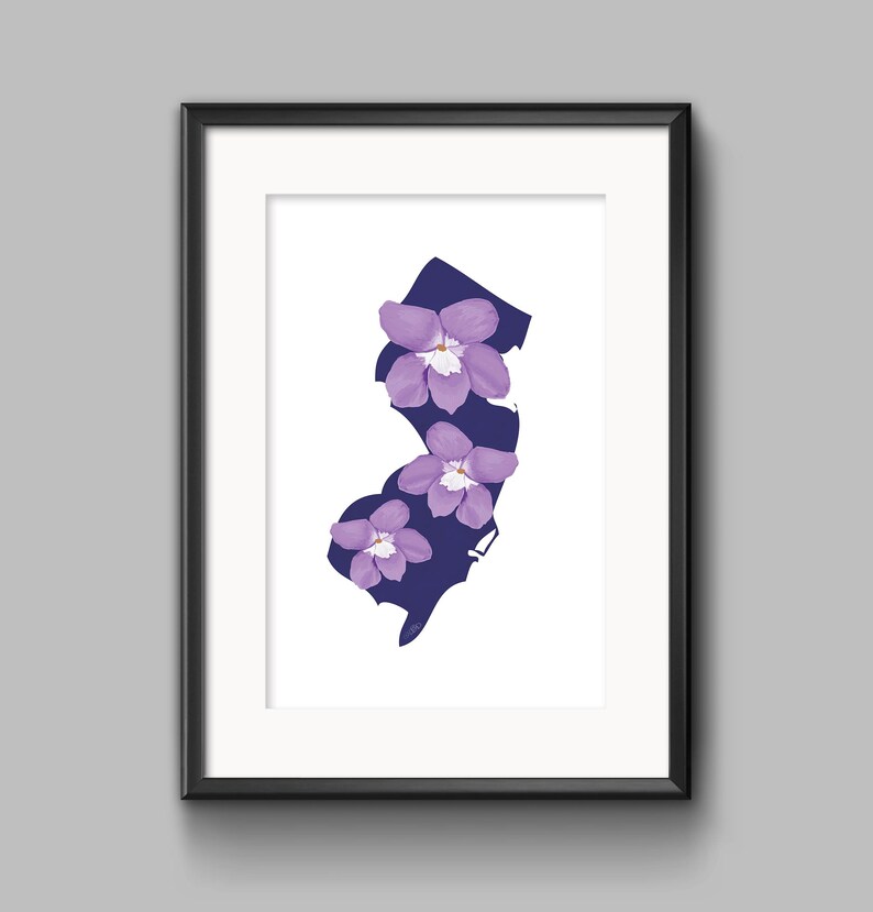 New Jersey State Flower Violet Art Digital Download USA Geography and ...