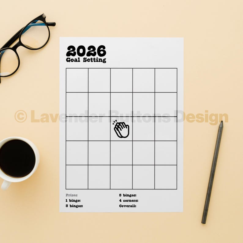 2026 Goal Setting Bingo Card Template - Etsy